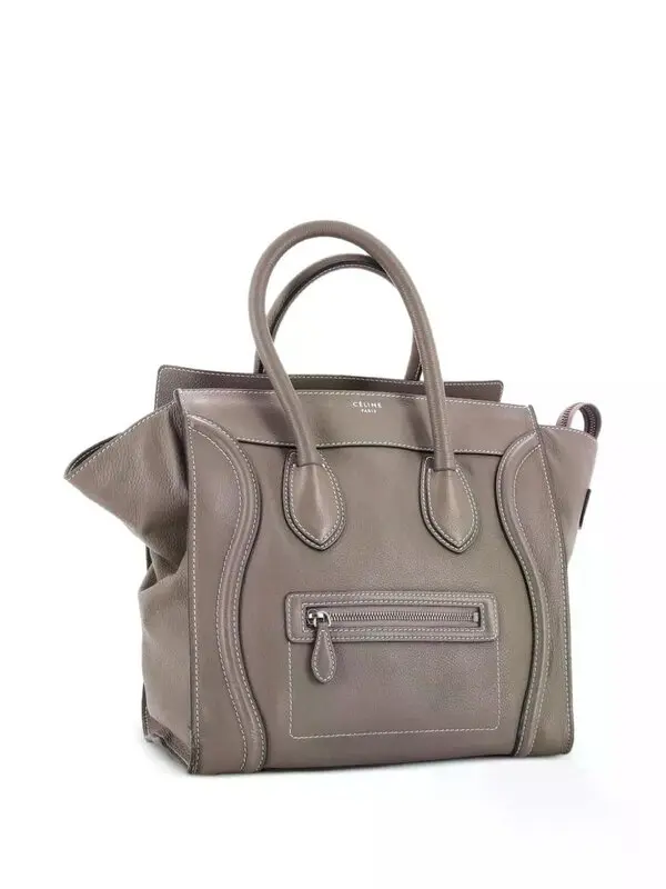 Celine Luggage Bag Grainy Leather Tote - Grey