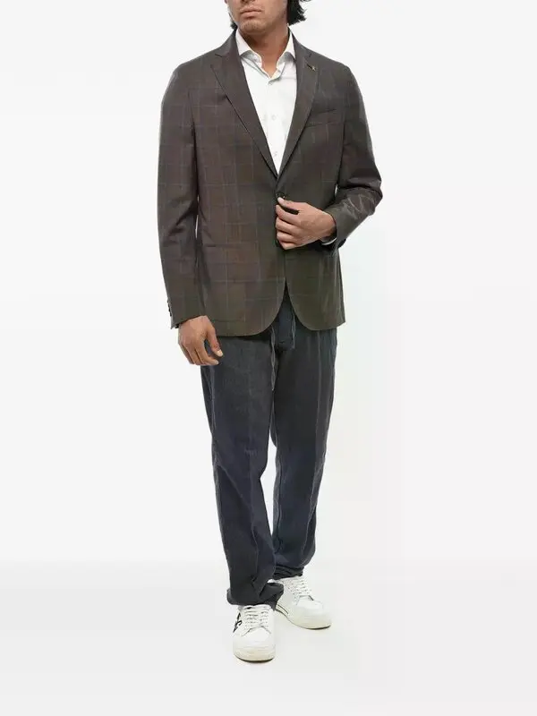 Corneliani Plaid-pattern Single-breasted Blazer