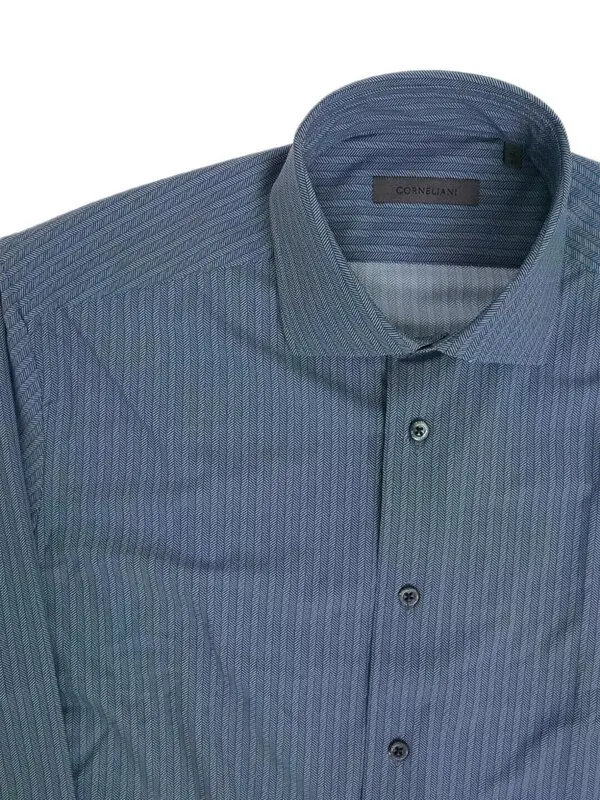 Corneliani Herringbone-patterned French-collar Shirt
