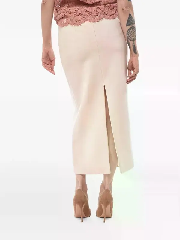 SUPER BLOND Rear-slit Pencil Midi Skirt