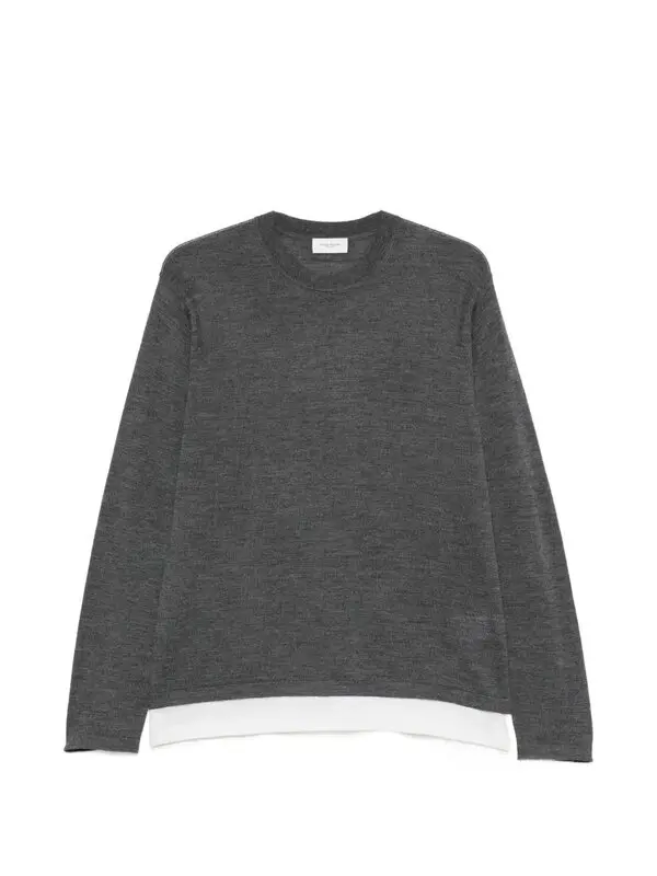 PAOLO PECORA Crew Neck Long Sleeve Sweater - Grey