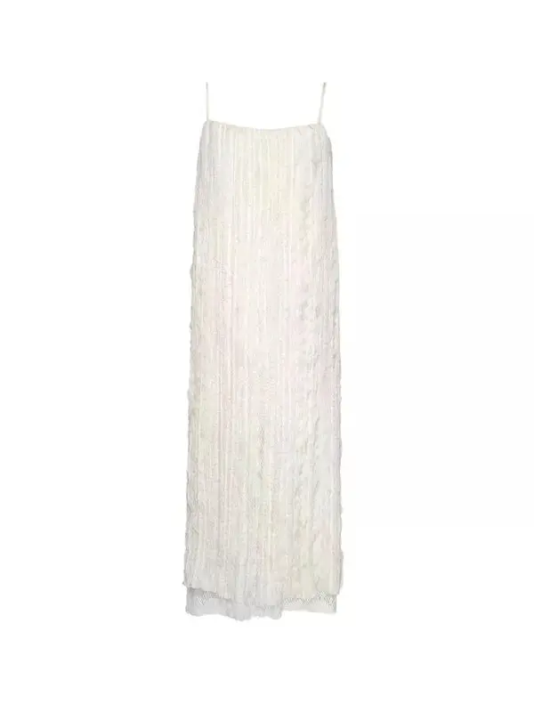 MULLER OF YOSHIOKUBO Ruffled Lace-trim Midi Cami Dress - Neutrals