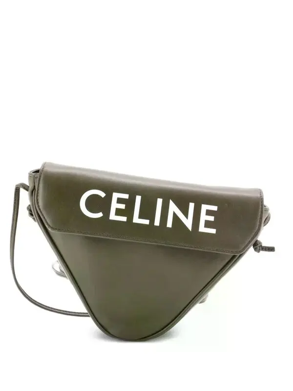 Celine Triangle Bag Small Leather Crossbody Bag - Green