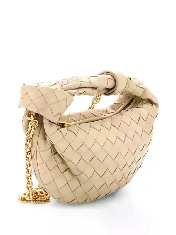 Bottega Veneta Bv Jodie Chain Hobo Intrecciato Nappa Mini Crossbody Bag - Neutrals