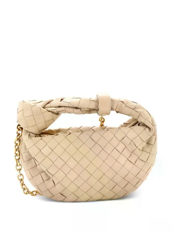 Bottega Veneta Jodie Chain Hobo Intrecciato Nappa Mini Bag - Neutrals