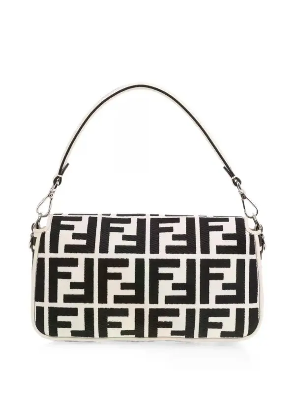 Fendi 2020s Baguette Logo-print Shoulder Bag - White