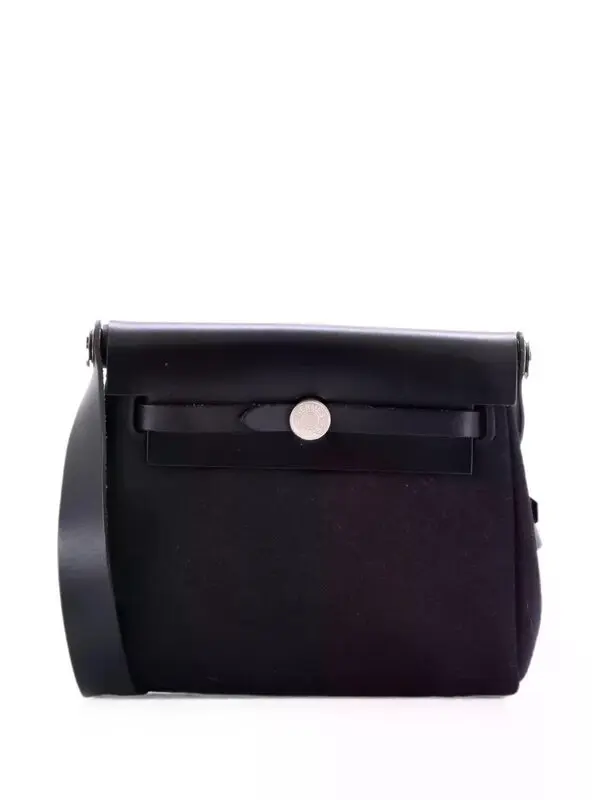 Hermès Herbag Zip Toile And Leather 20 Shoulder Bag - Black