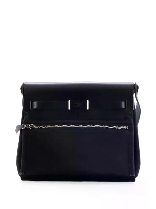 Hermès Herbag Zip Toile And Leather 20 Shoulder Bag - Black