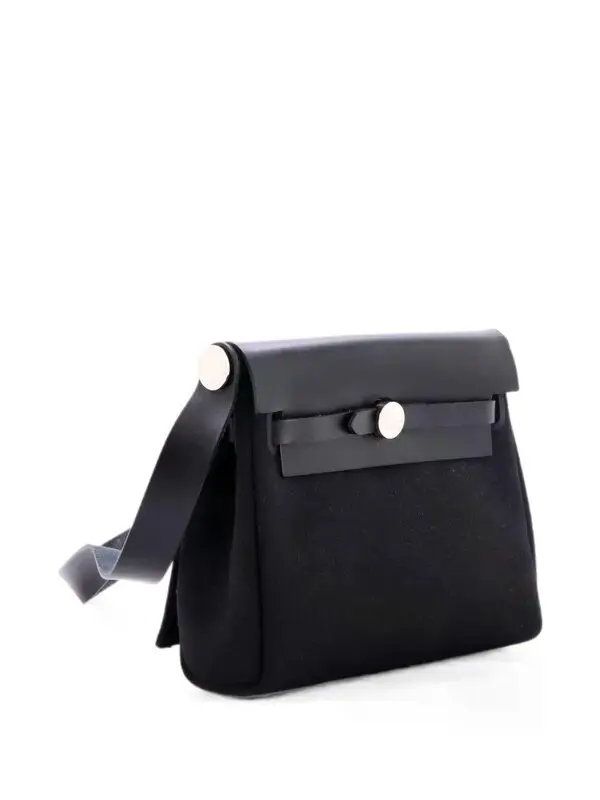 Hermès Herbag Zip Toile And Leather 20 Shoulder Bag - Black
