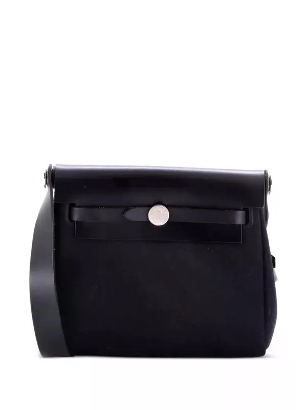 Hermès Herbag Zip Toile And Leather 20 Shoulder Bag - Black