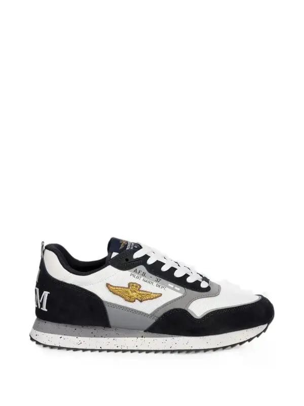 AERONAUTICA MILITARE Logo-embroidered Sneakers - White