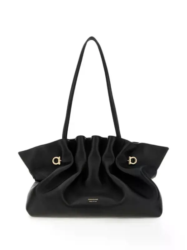 FERRAGAMO Gancini Ruched Shoulder Bag