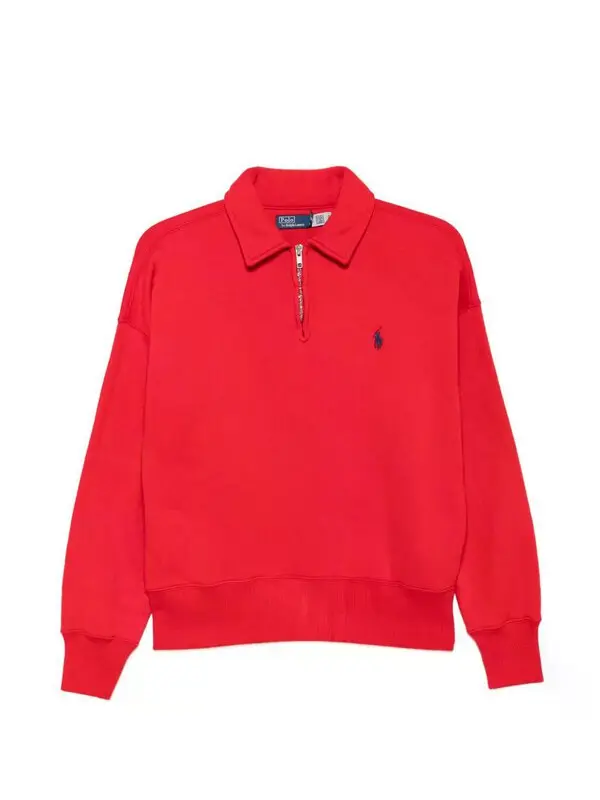 Polo Ralph Lauren Quarter-zip Logo-embroidered Polo Sweater - Red