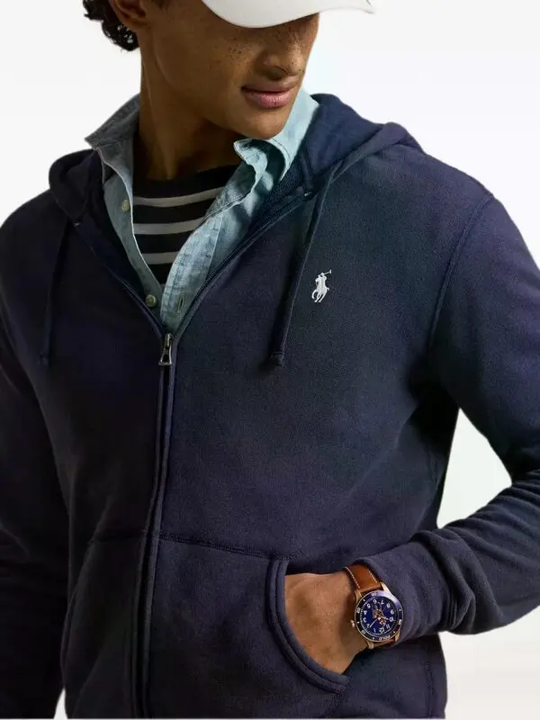 Polo Ralph Lauren Embroidered-logo Zip-up Hoodie - Blue