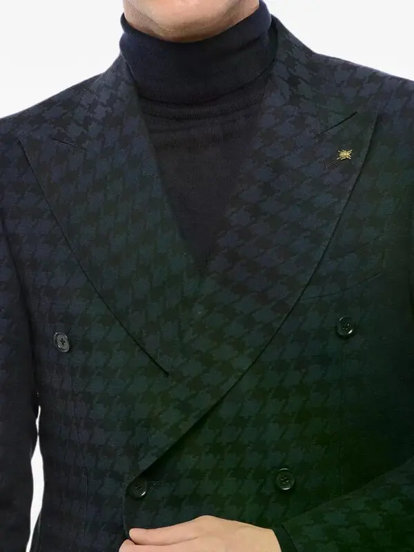 Corneliani Houndstooth Double-breasted Blazer