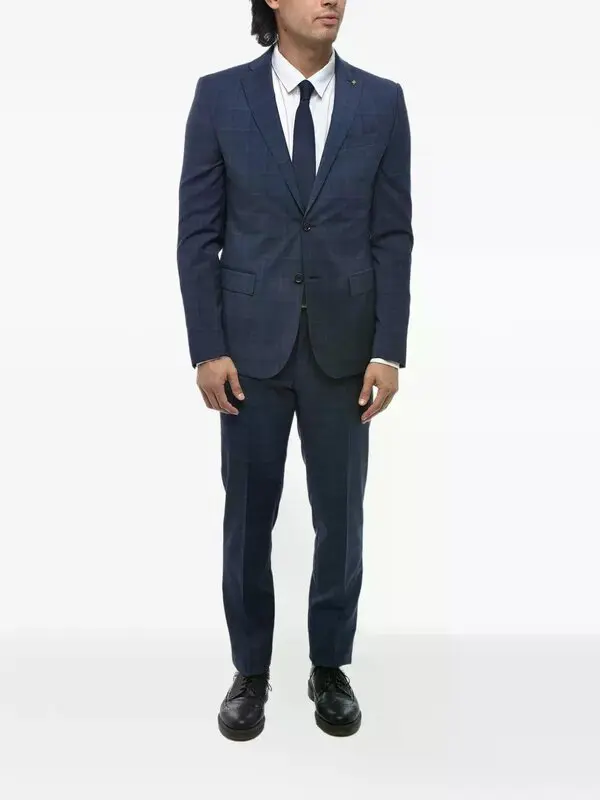 Corneliani Single-breasted Check-pattern Suit - Blue