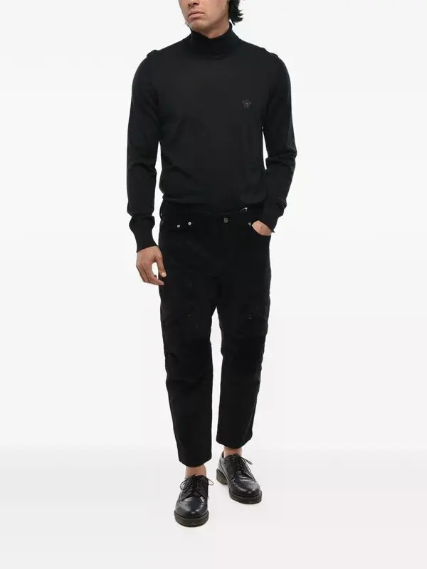 Neil Barrett Ribbed-velour Biker Trousers - Black