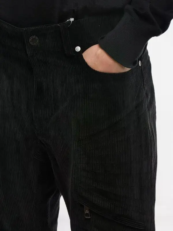 Neil Barrett Ribbed-velour Biker Trousers