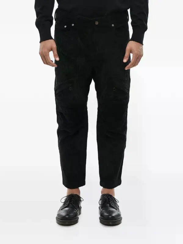 Neil Barrett Ribbed Velour Biker Trousers - Black