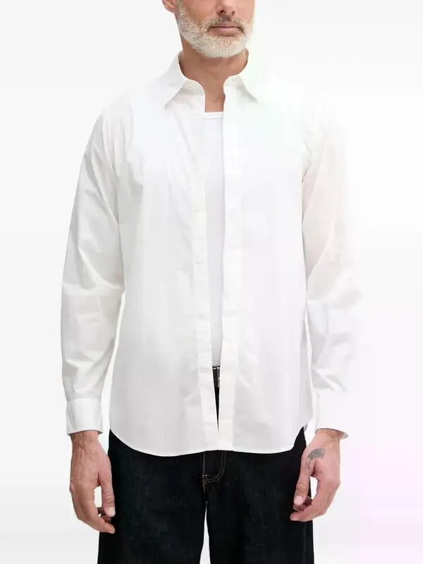 Armani Exchange Logo-embroidered Long-sleeve Shirt