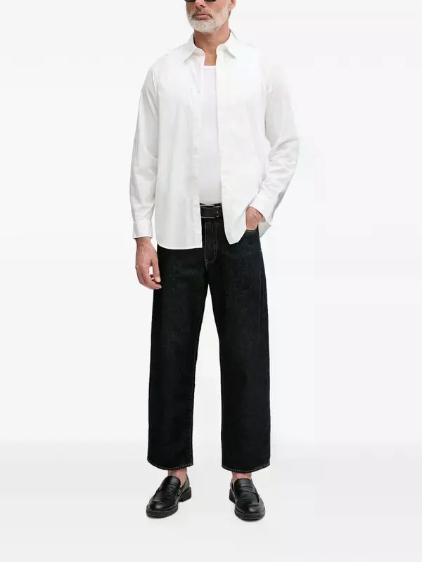 Armani Exchange Logo-embroidered Long-sleeve Shirt