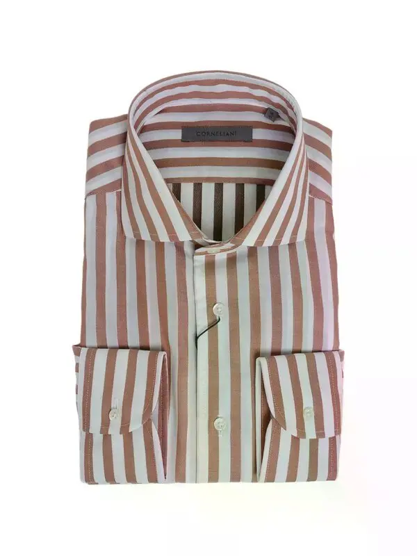 Corneliani Striped French-collar Shirt