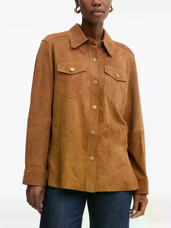Luisa Spagnoli Suede Button-up Shirt