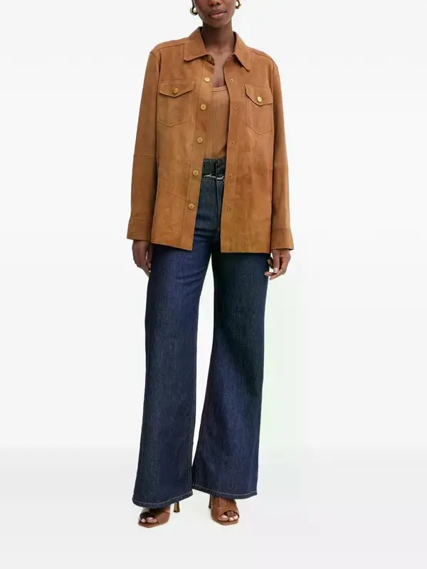 Luisa Spagnoli Suede Button-up Shirt