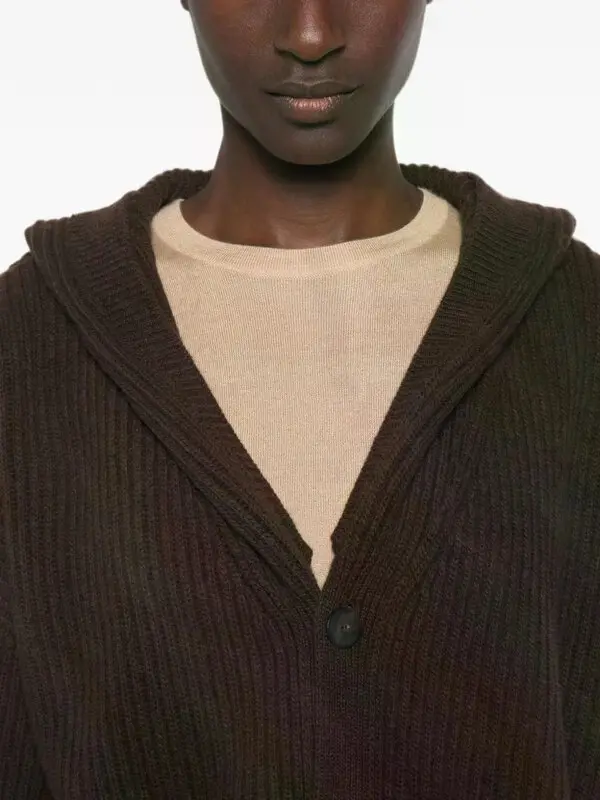 DONDUP Ribbed-knit Hooded Cardigan