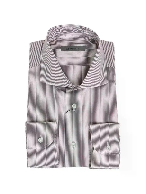 Corneliani Striped French-collar Shirt