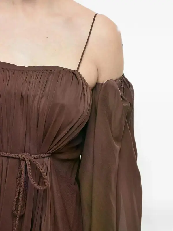 SUPER BLOND Maxi Ruffled Puff-sleeve Dress