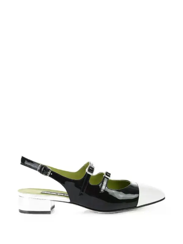 CAREL Patent Leather Double-buckle Pumps - Black