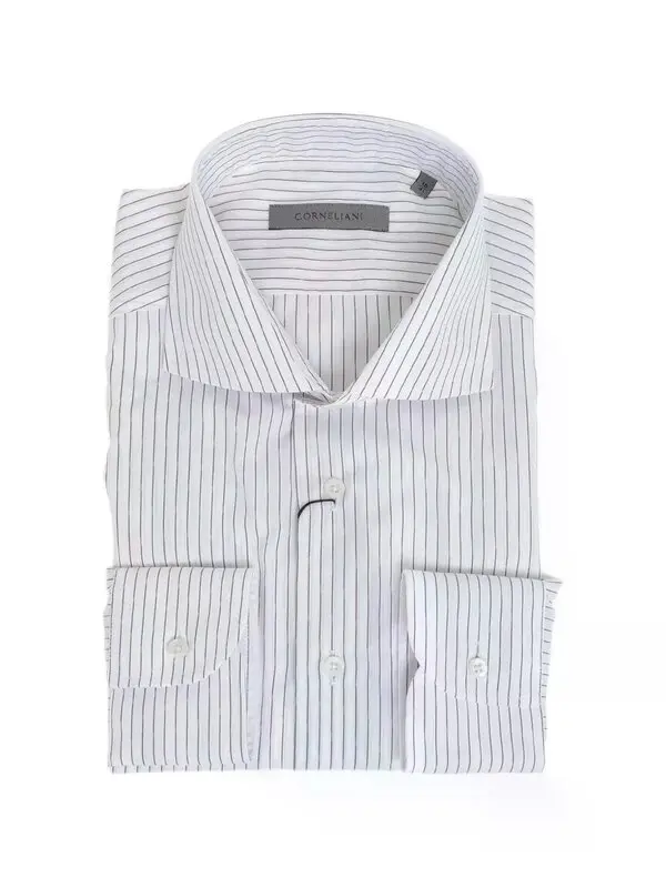 Corneliani Striped French-collar Shirt