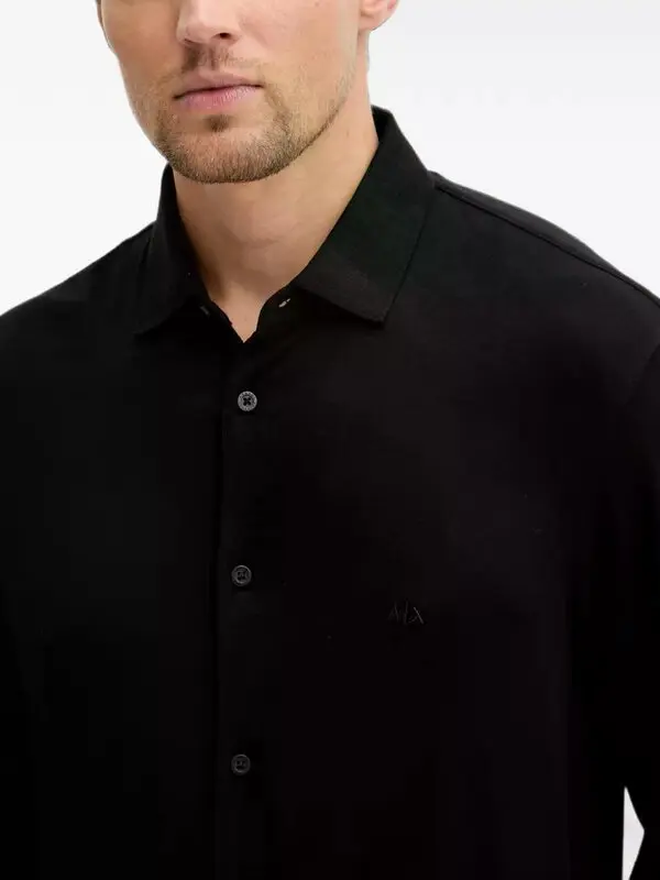 Armani Exchange Logo-embroidered Long-sleeve Shirt