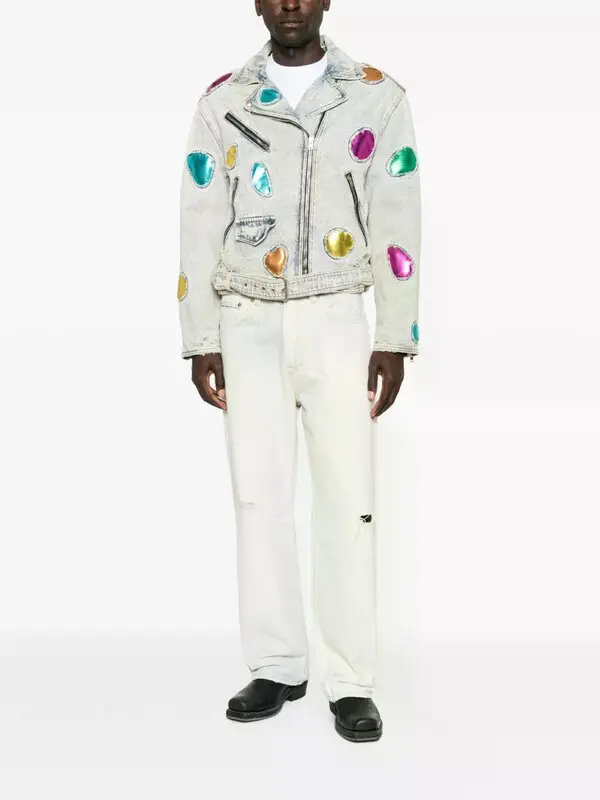 Jeremy Scott 2020s Gem-embellished Denim Jacket