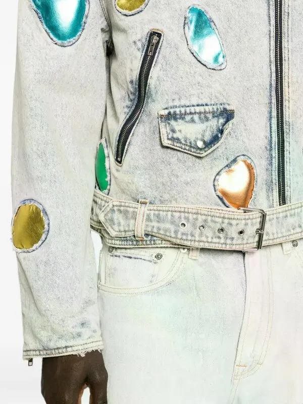 Jeremy Scott 2020s Gem-embellished Denim Jacket