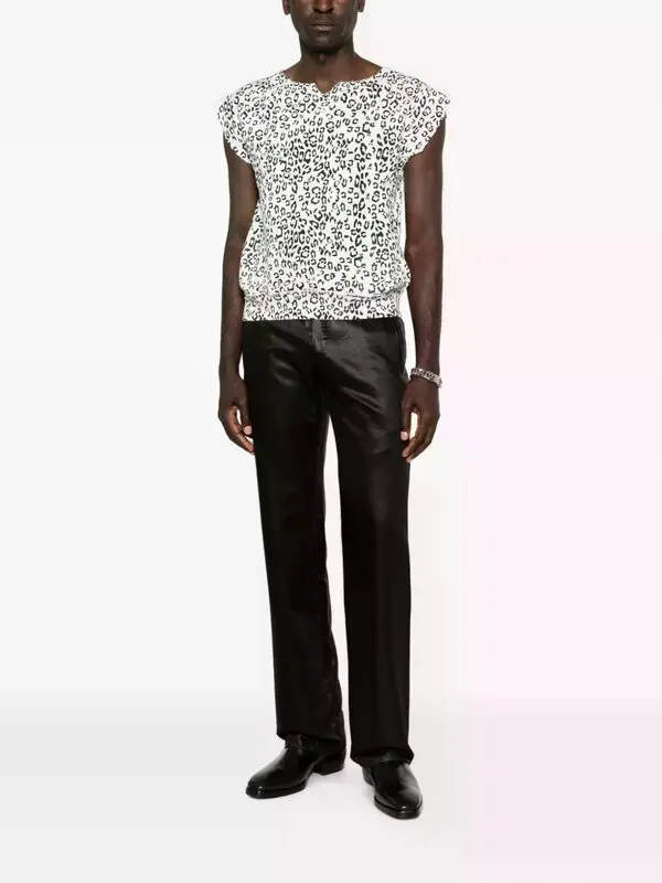 Balmain 2010s Leopard-pattern T-shirt