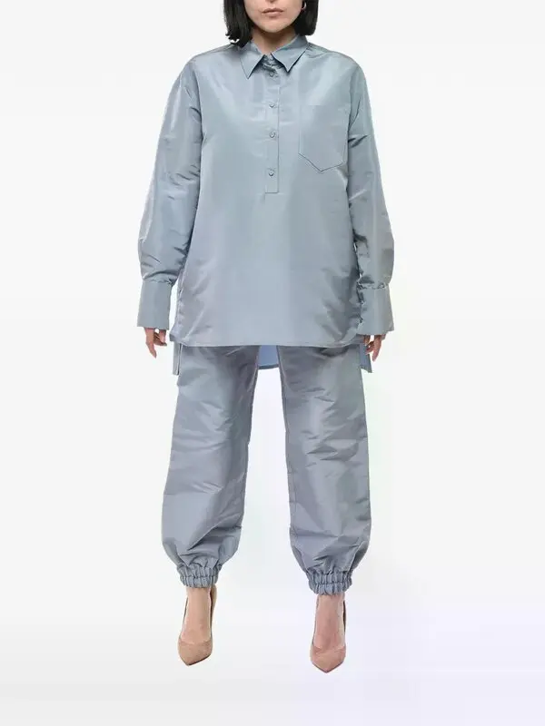 SUPER BLOND Oversized Silk-organza Blouse - Blue