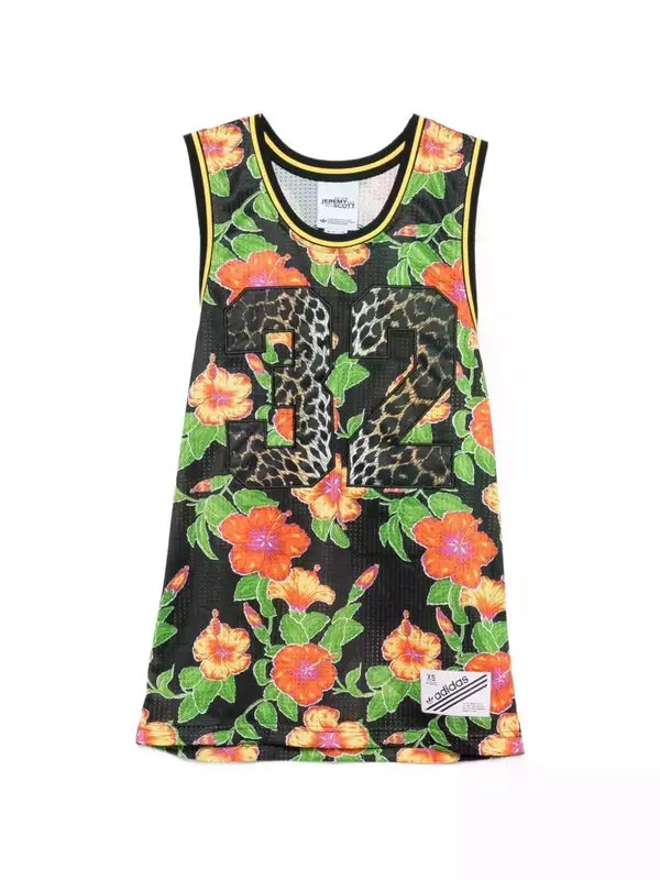 Jeremy Scott X Adidas 2020s Floral-print Tank Top - Black