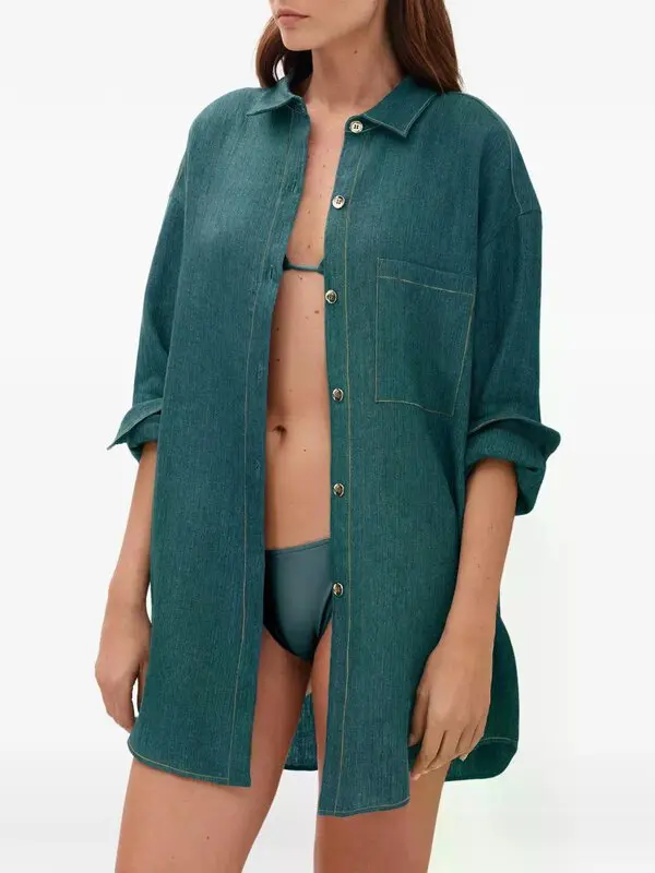 ERES Contrast-stitch Chest-pocket Shirt