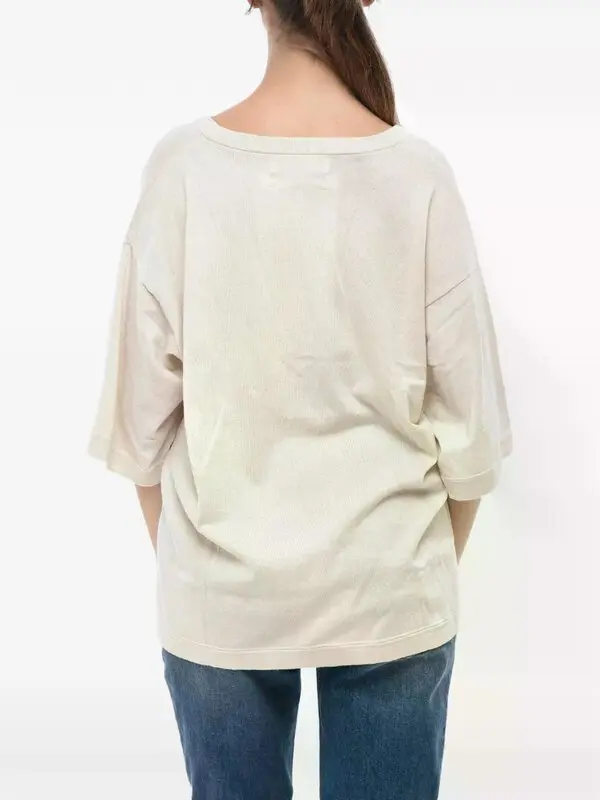Extreme Cashmere Nº406 V-neck Oversized T-shirt