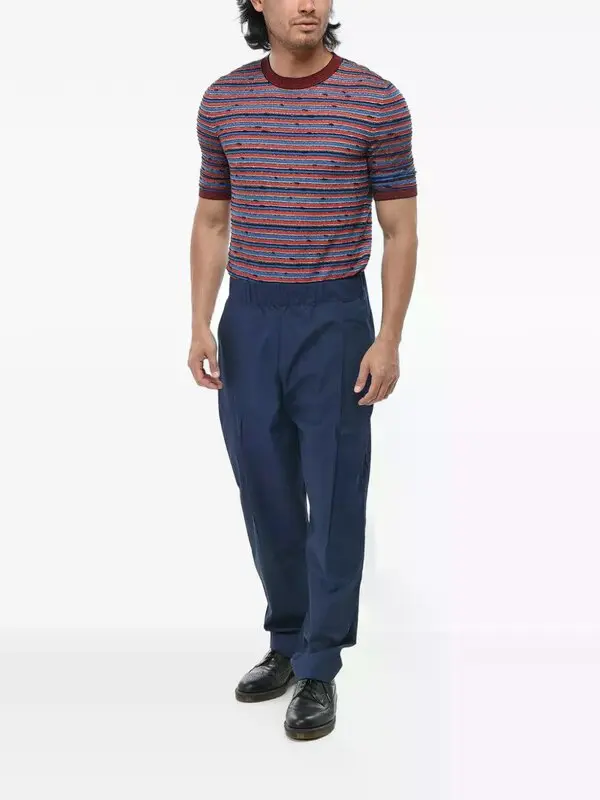 LANEUS Pleated Elasticated-waistband Trousers