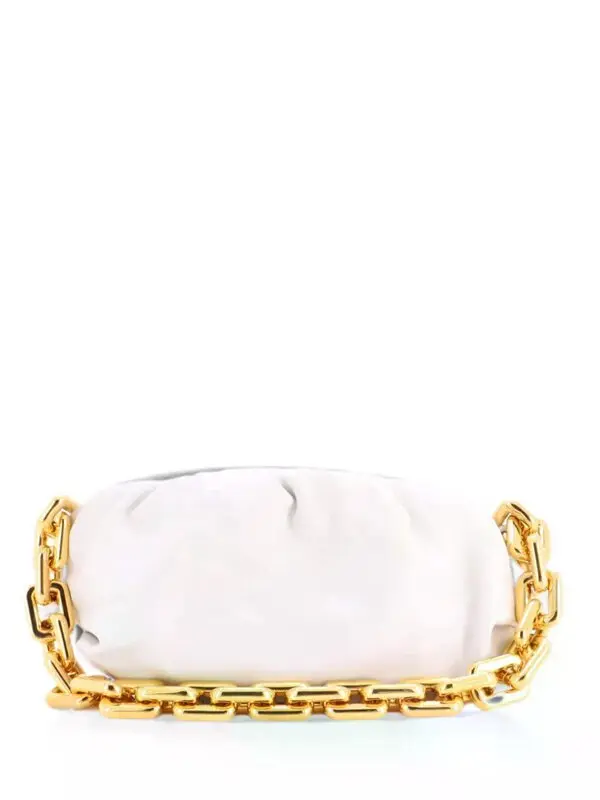 Bottega Veneta The Chain Pouch Leather Shoulder Bag - White