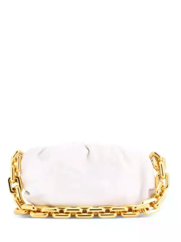 Bottega Veneta The Chain Pouch Leather Shoulder Bag - White