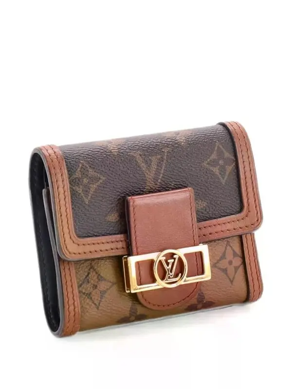 LOUIS VUITTON Dauphine Wallet Reverse Monogram Canvas Compact Small Wallets