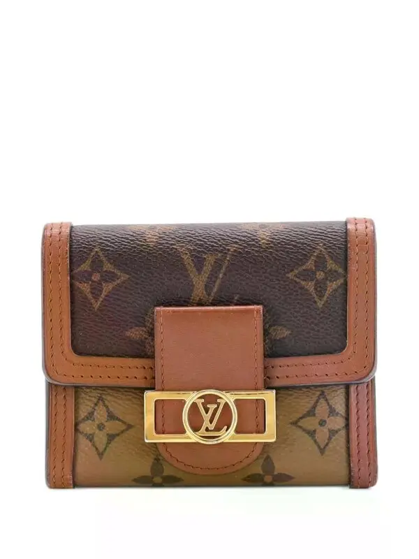 LOUIS VUITTON Dauphine Wallet Reverse Monogram Canvas Compact Small Wallets - Brown