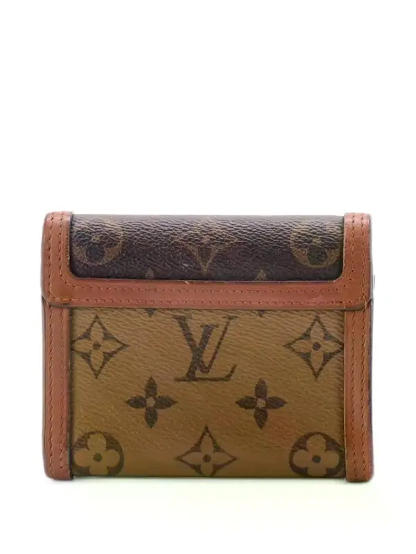LOUIS VUITTON Dauphine Wallet Reverse Monogram Canvas Compact Small Wallets - Brown