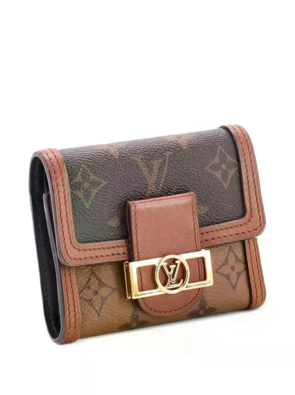 LOUIS VUITTON Dauphine Wallet Reverse Monogram Canvas Compact Small Wallets - Brown