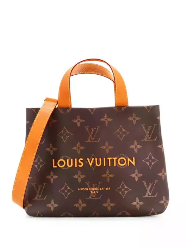 LOUIS VUITTON Shopper Tote Monogram Leather Mini Crossbody Bag - Brown