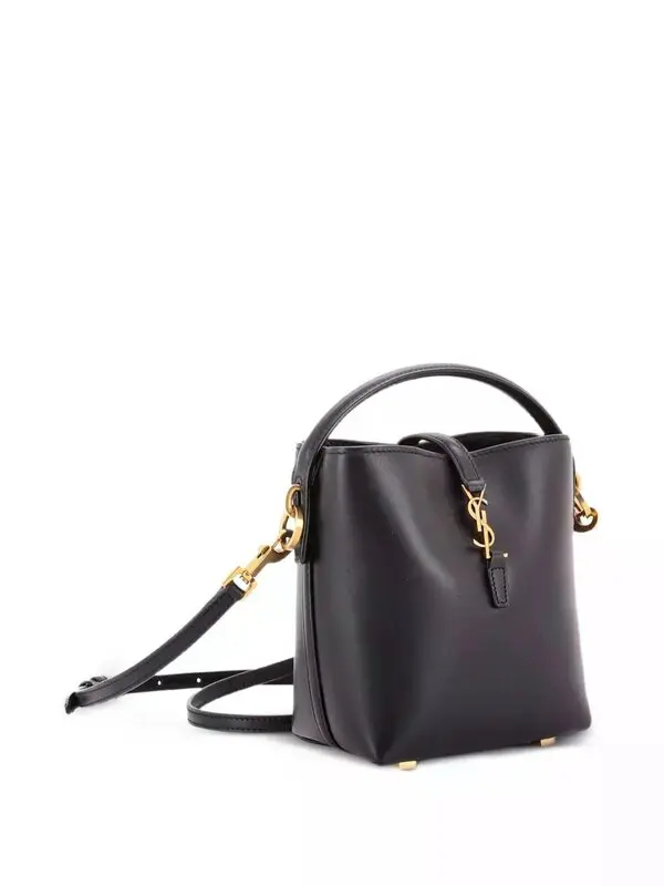 Saint Laurent Le 37 Leather Mini Bucket Bag - Black